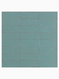 West Ridge Lake 7.5x20cm | Green Blue Pitted Brick Wall Tile