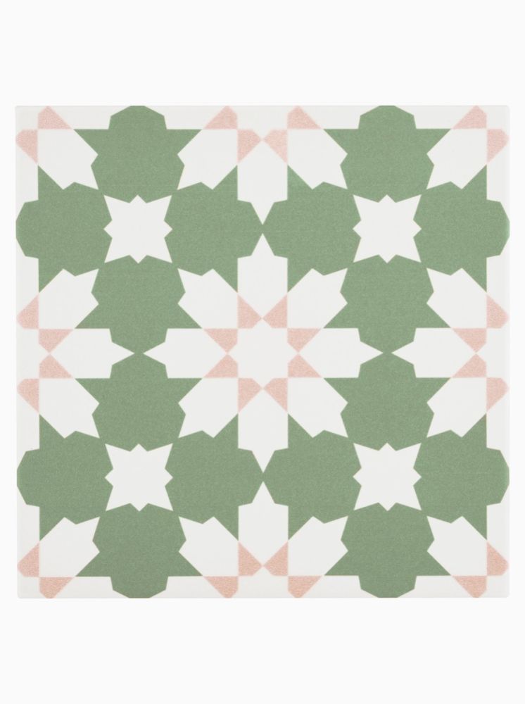 Discotheque Whitney | Green & Pink Patterned Porcelain Tile