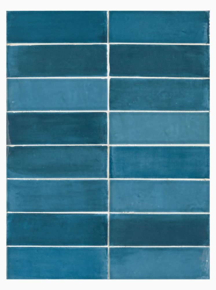 Fellini Paradiso Matt 5.2x16cm | Teal Zellige Style Wall Tile