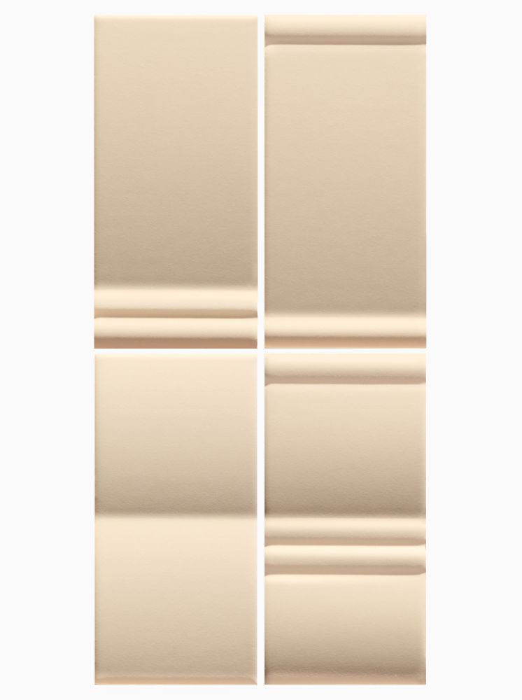 Konvex Buff Matt Mixed Décor | Cream Matt Relief Mix Wall Tile