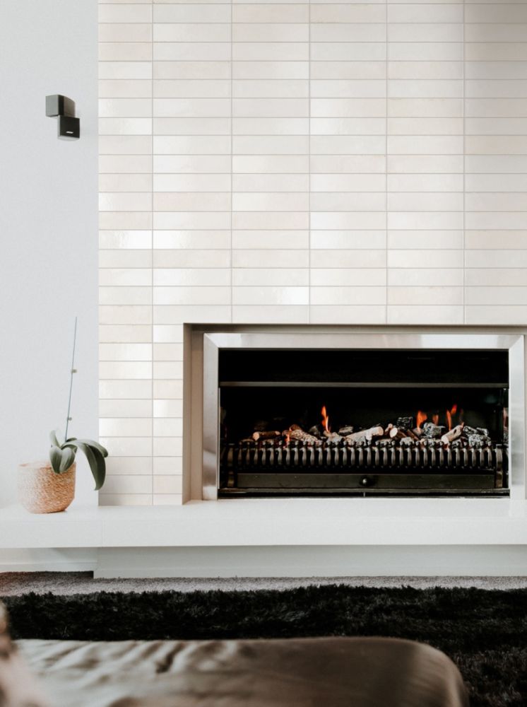 Nettuno Dove 6x25cm | Off White Gloss Glazed Wall Tile
