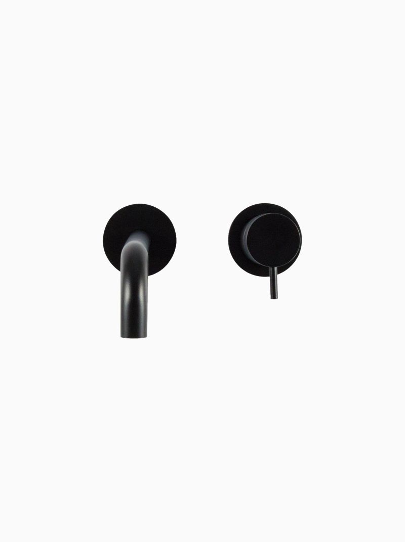 Bournbrook Wall Mounted 2 Hole Basin Mixer Levers Black
