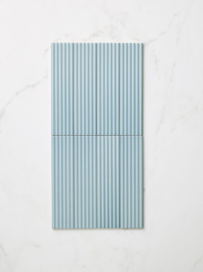 Corrugation Blue Ripple | Glazed Fluted Wall Tile