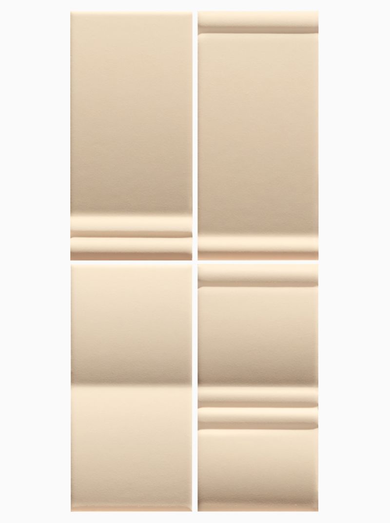 Konvex Buff Matt Mixed Décor | Cream Matt Relief Mix Wall Tile