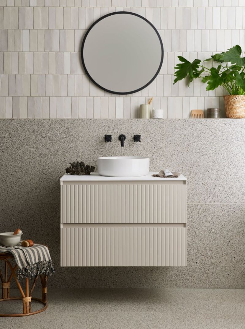 Loop Wall Hung 2 Drawer Bathroom Cabinet 80cm