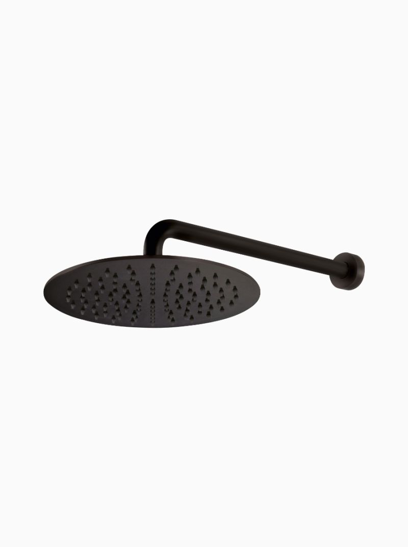 Midtown Shower Rose with Wall Arm 250mm (matt black)