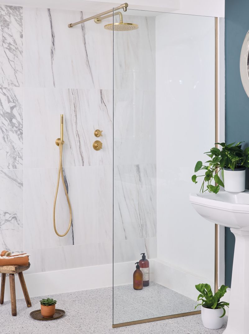 Part-Frameless Wet Room Shower Panel