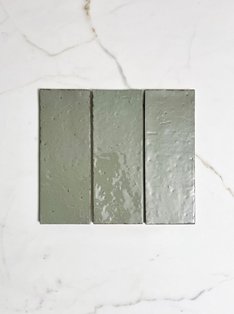 West Ridge Adams 7.5x20cm | Khaki Green Pitted Brick Wall Tile