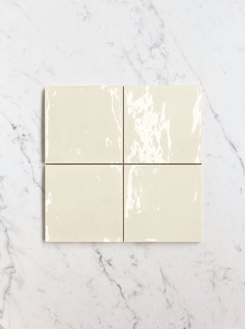 Fellini Crema Gloss Square 12.5x12.5cm | Off White Zellige Style Wall Tile