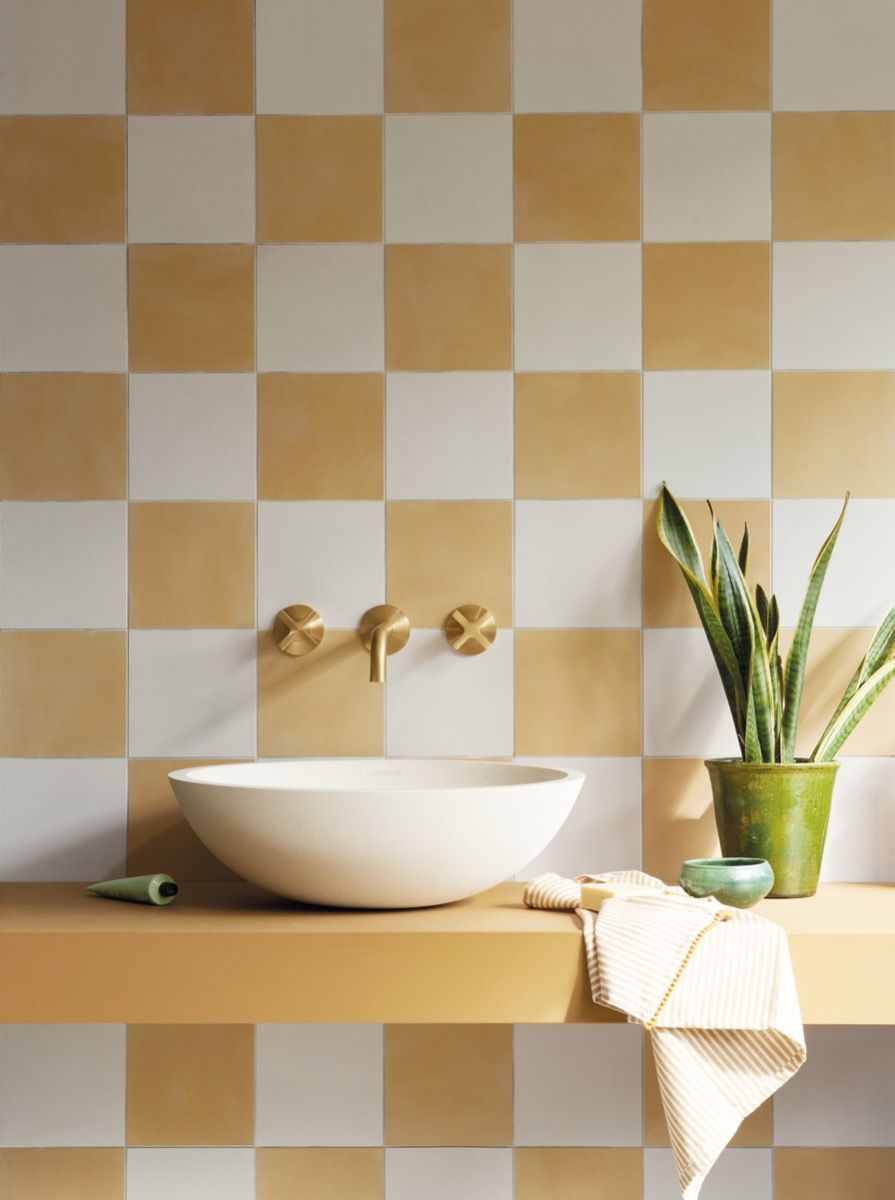 Vintage Vibes Sand 15x15cm | Yellow Porcelain Wall & Floor Tile