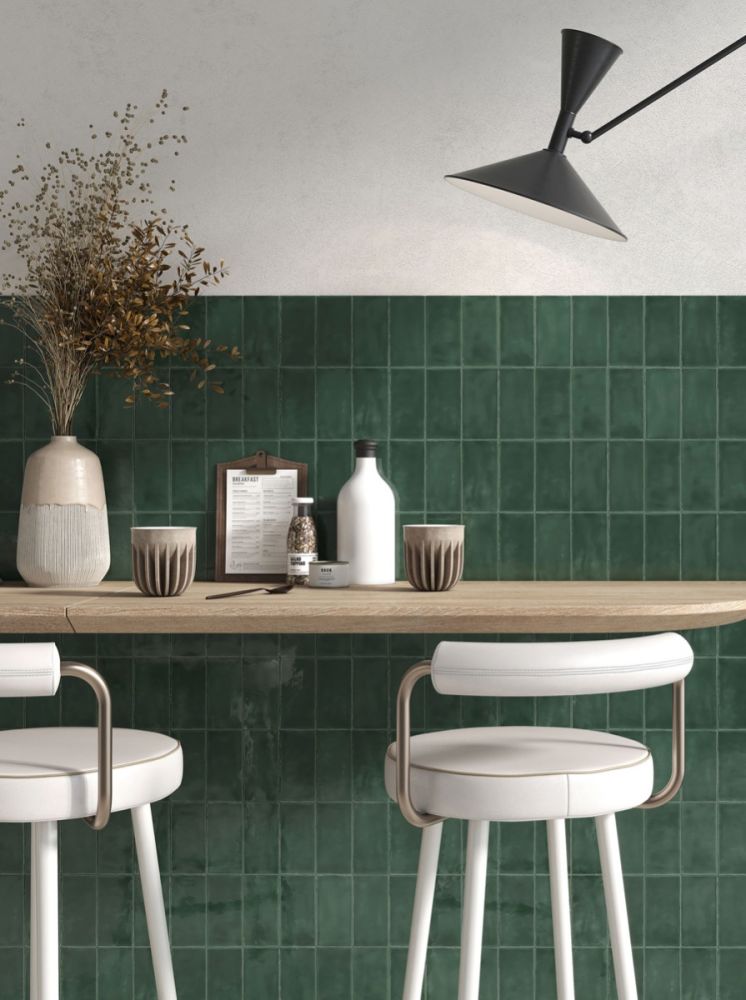 Bisentina Brick Grove 6.5x13cm | Green Glazed Metro Wall Tile