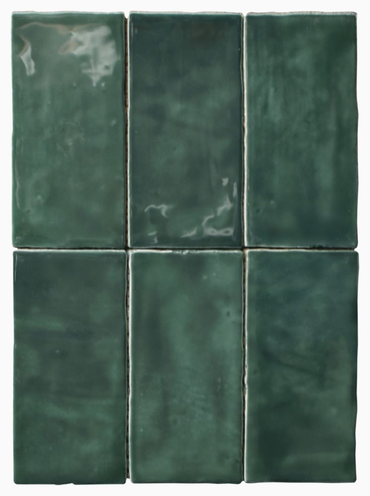 Bisentina Brick Grove 6.5x13cm | Green Glazed Metro Wall Tile