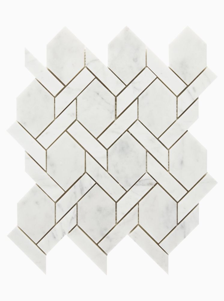 Brookhaven Carrara Marble Lattice Mosaic | Pale Grey Tile
