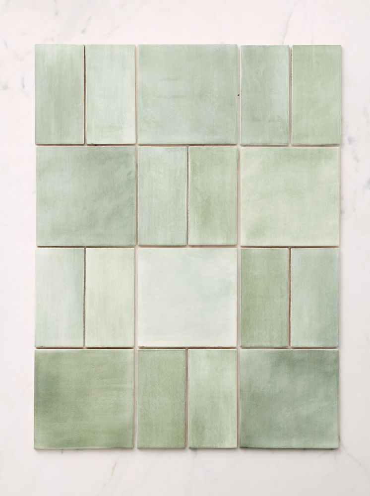 Bungalow 22 Lawn Green Square | Green Glazed Square Wall Tile