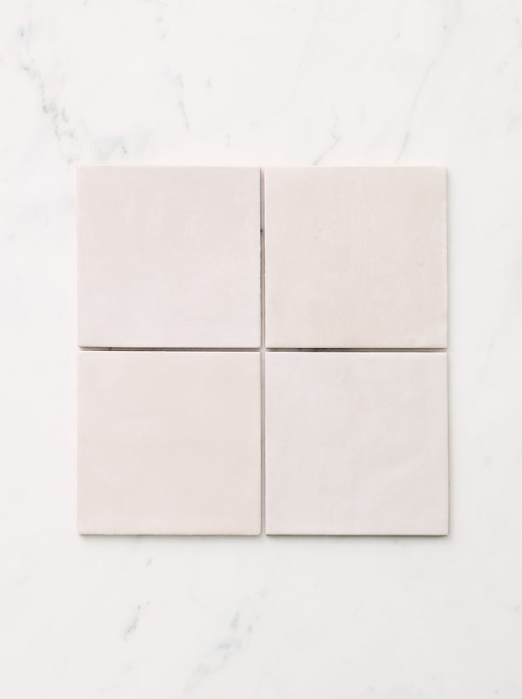 Bungalow 22 Moorish White Square | White Glazed Square Wall Tile