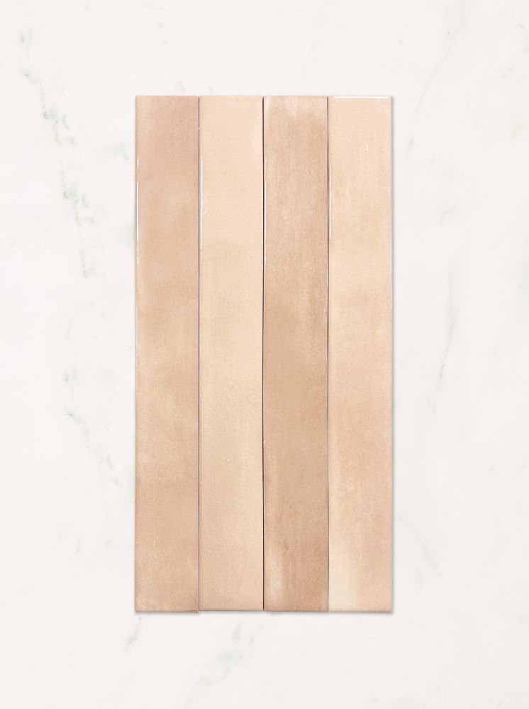 Bungalow 22 Peach Cocktail Slim Brick | Peach Glazed Wall Tile