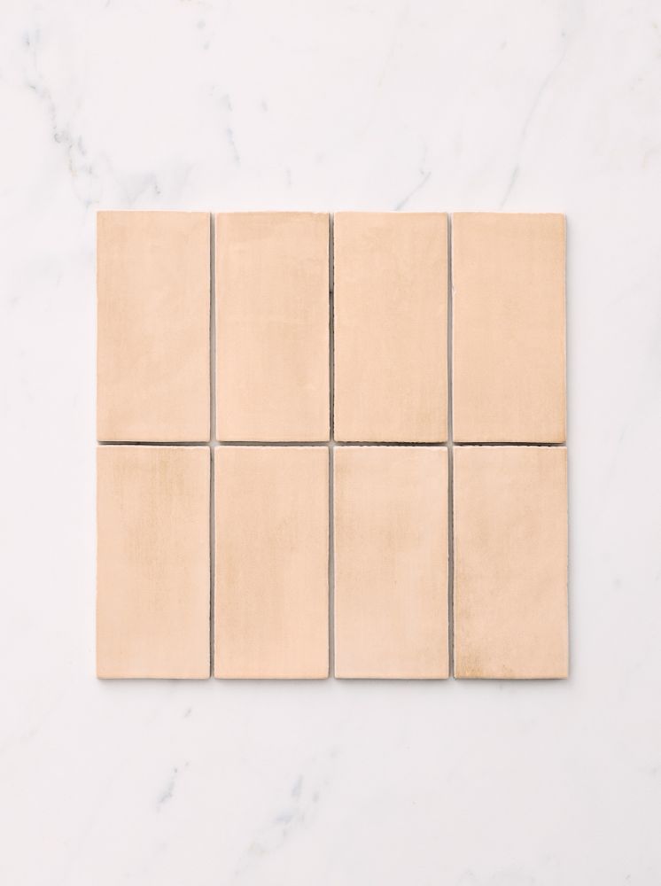 Bungalow 22 Peach Cocktail Small Brick | Peach Glazed Metro Wall Tile