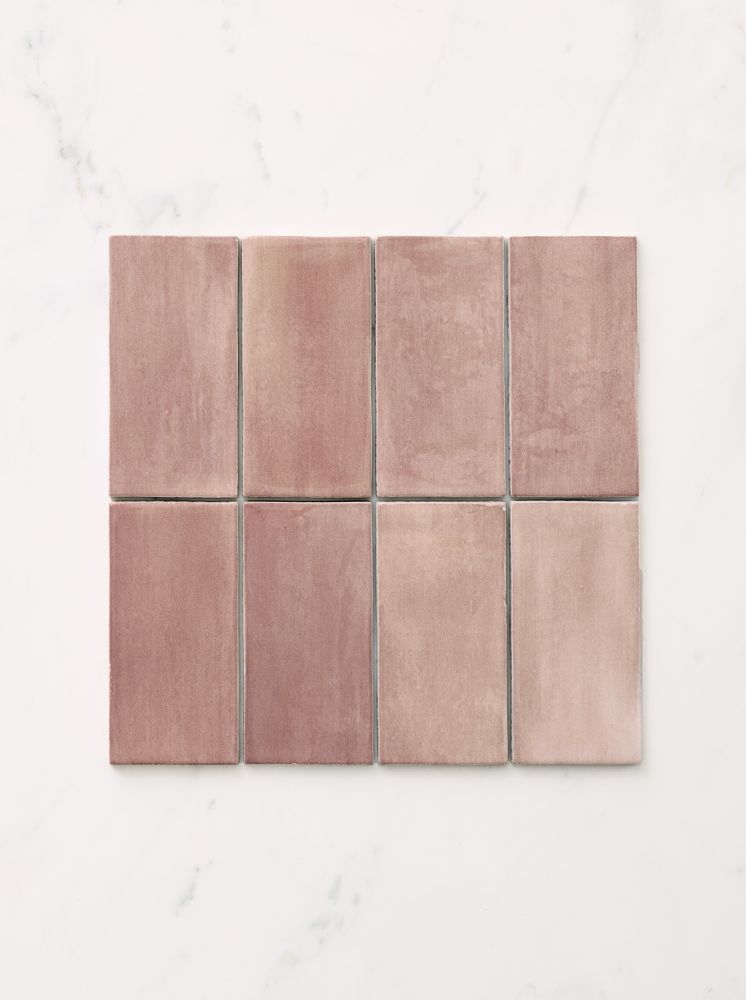 Bungalow 22 Pink Palace Small Brick | Dusty-Pink Glazed Metro Wall Tile