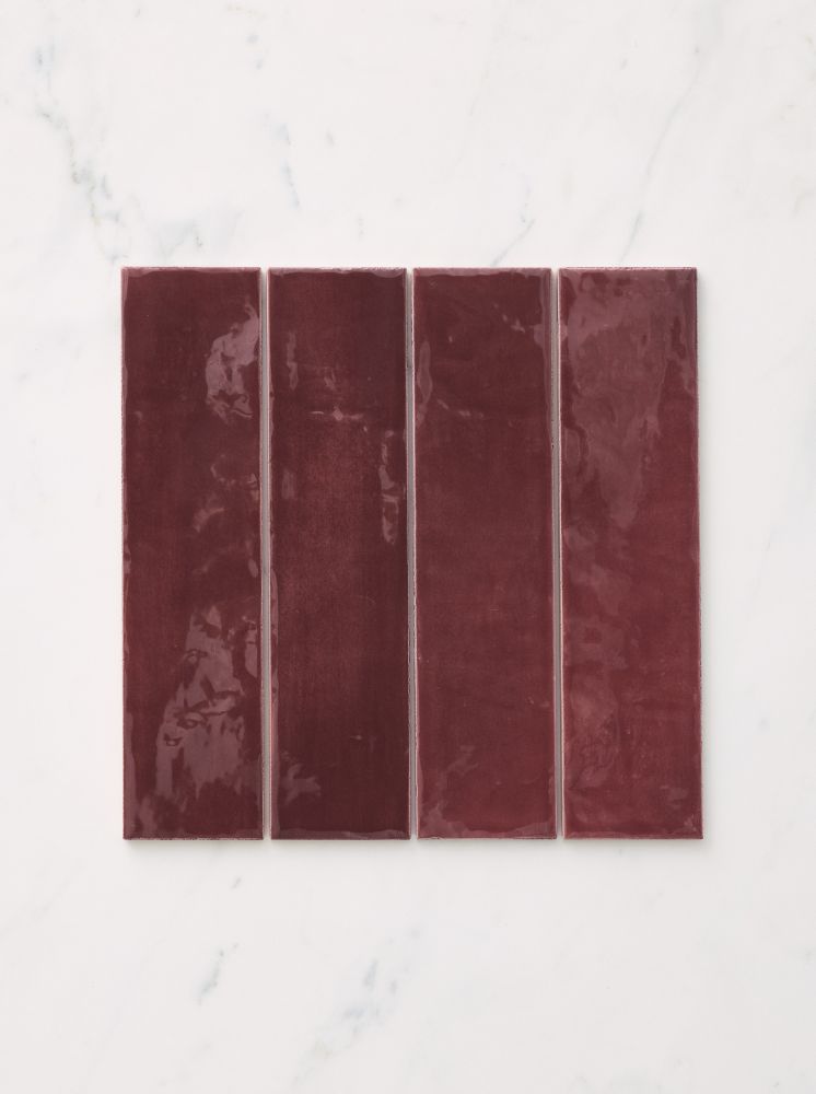 Bungalow 22 Wine Time Long Brick | Burgundy Glazed Brick Wall Tile
