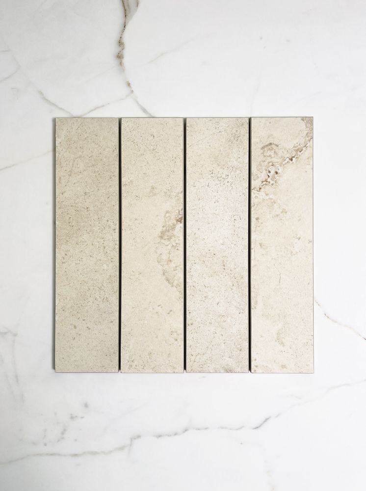 Camelot Chalk 7.5x30cm| Limestone Effect Porcelain Tile