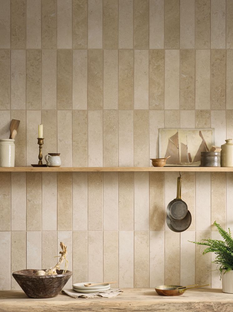 Camelot Chalk 7.5x30cm| Limestone Effect Porcelain Tile