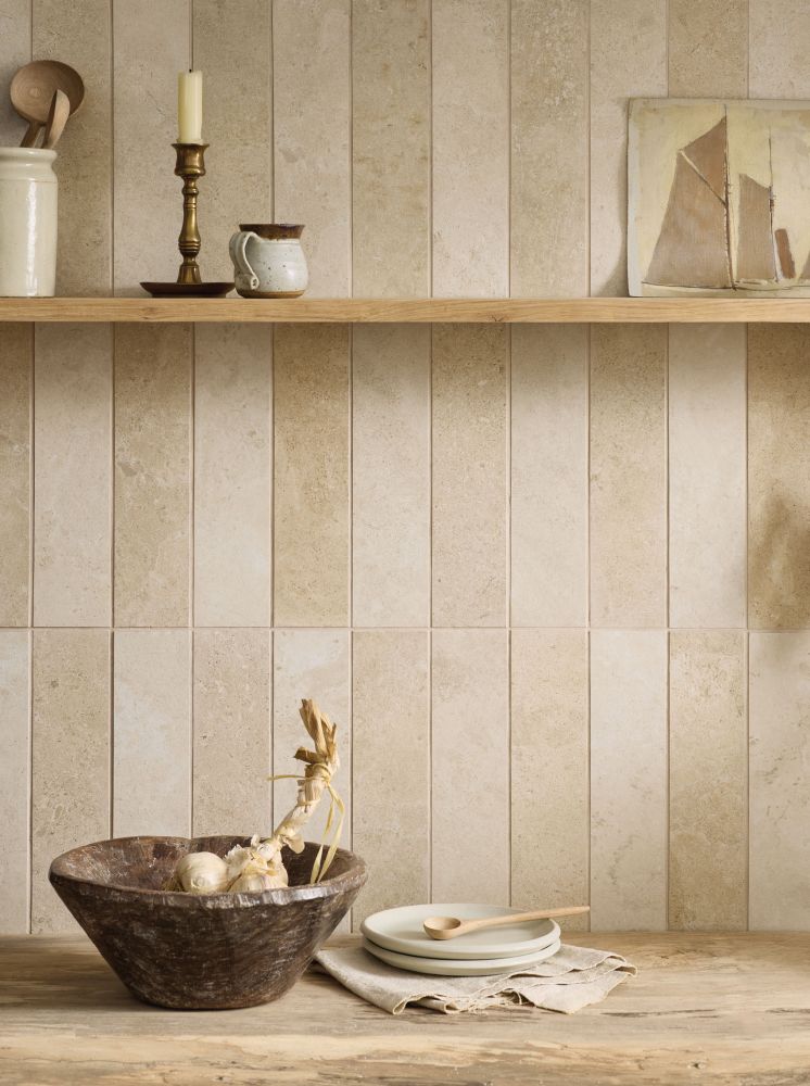 Camelot Chalk 7.5x30cm| Limestone Effect Porcelain Tile