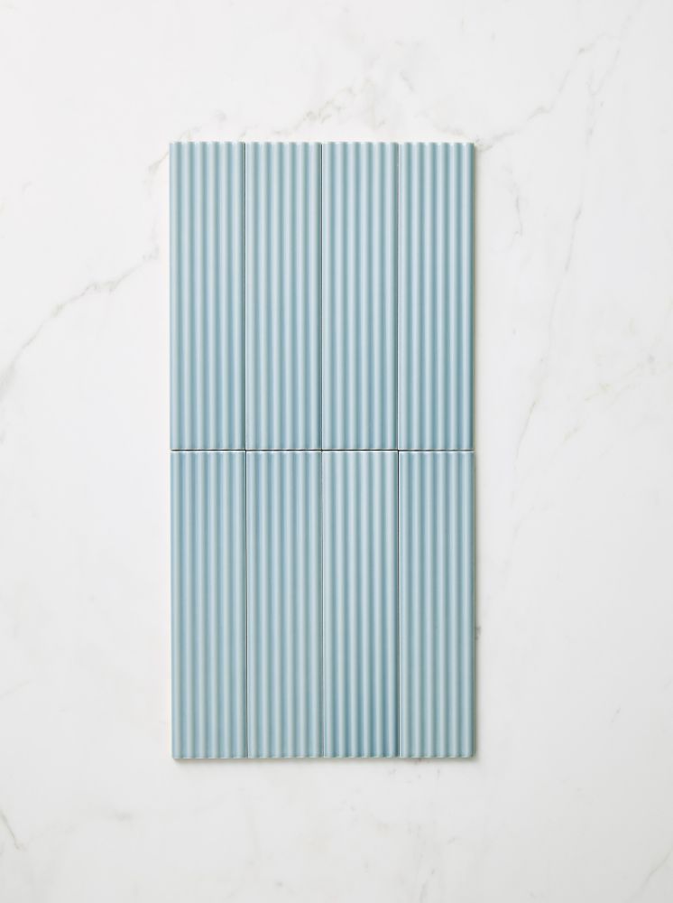 Corrugation Blue Ripple | Glazed Fluted Wall Tile