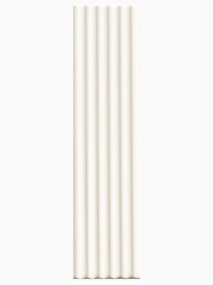 Corrugation White Ripple | Glazed Fluted Wall Tile