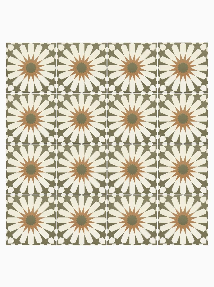 Discotheque Toyah | Green & Tan Patterned Porcelain Tile