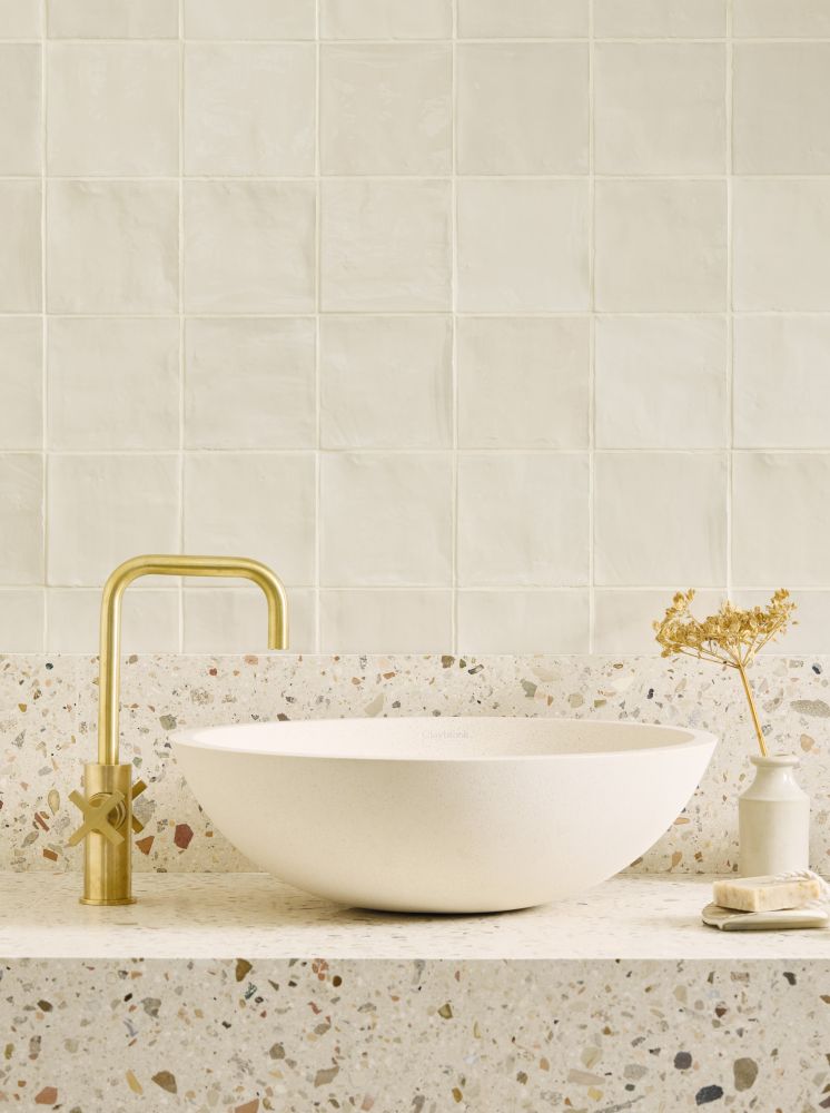 Fellini Crema Gloss Square 12.5x12.5cm | Off White Zellige Style Wall Tile