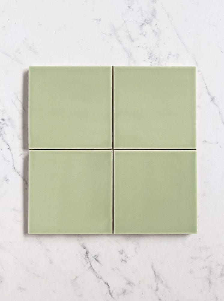 Idillio Olive Gloss | Green Glazed Square Wall Tile