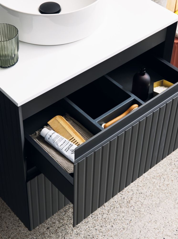 Loop Wall Hung 2 Drawer Bathroom Cabinet 80cm