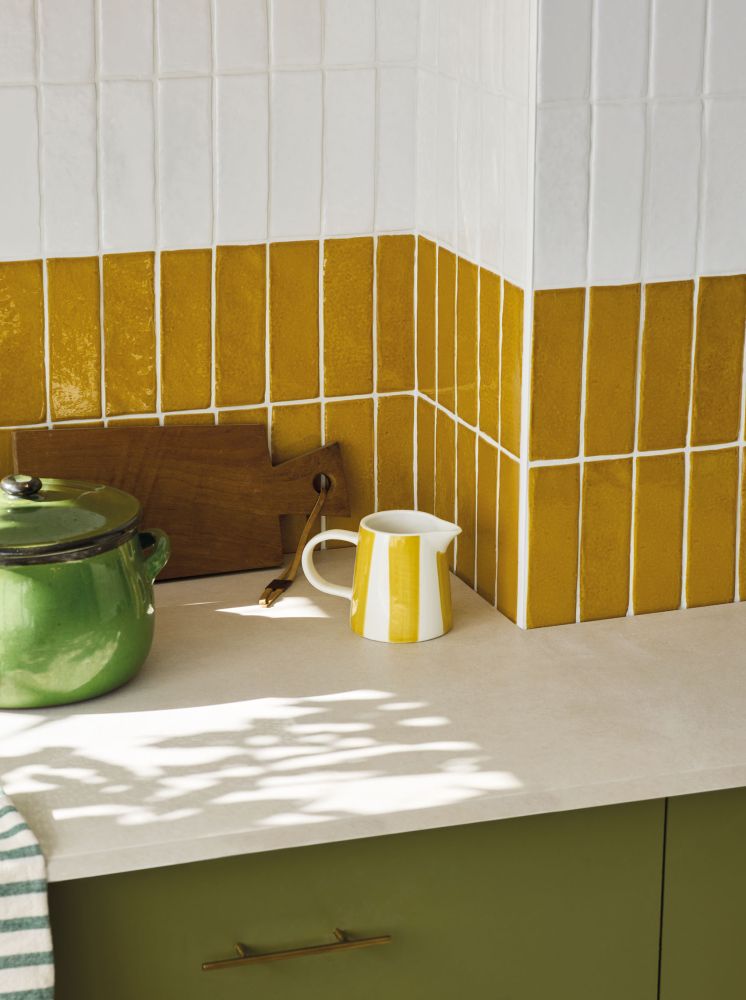 Monterey Mustard 5x15 | Yellow Glazed Metro Wall Tile