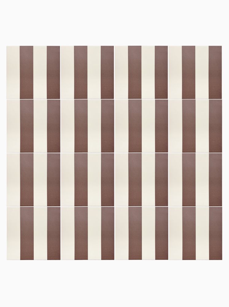 Parasol Claret| Burgundy & Cream Stripe Porcelain Tile