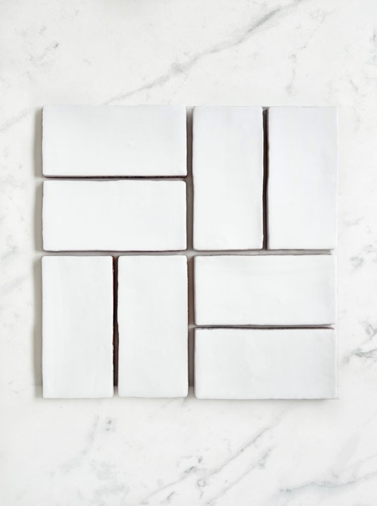 Potters Glaze Hepworth 7.5x15cm | White Glazed Metro Wall Tile