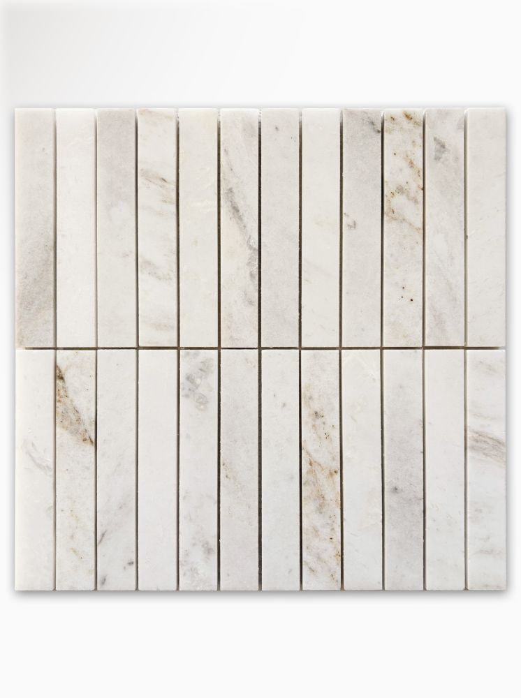 Spring Haven Large Kit Kat | White Marble Mosaic Wall & Floor Tile