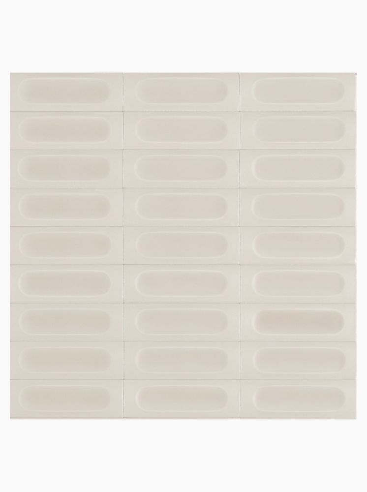 Tavolozza Linen Curve 5x15cm | Cream Matt Glazed Relief Wall Tile