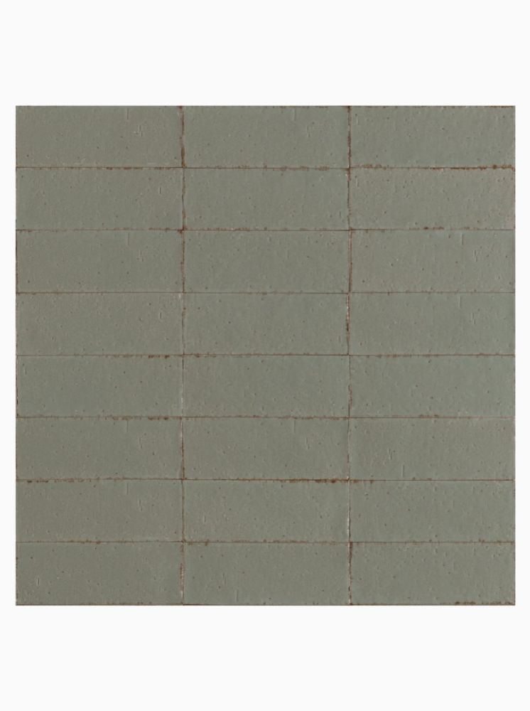 West Ridge Adams 7.5x20cm | Khaki Green Pitted Brick Wall Tile