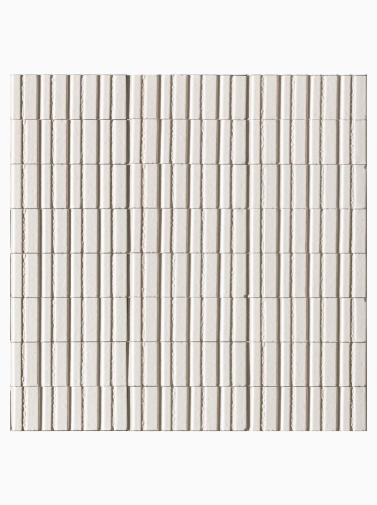 West Ridge Clark Ridged 7.5x20cm | White Pitted Brick Wall Tile