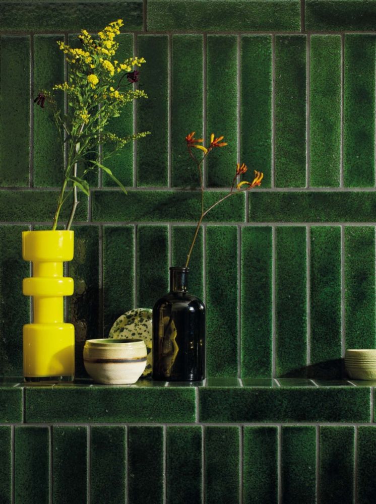 Williamsburg Brick Greenpoint | Green Handmade Slim Brick Tile