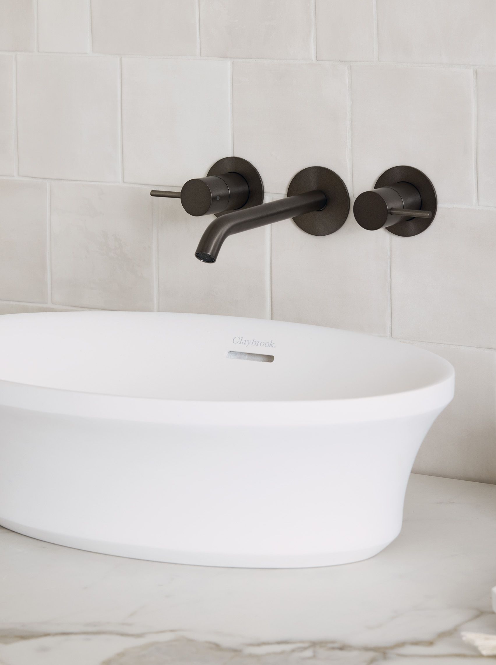 Hockley Brook Wall Mounted 3 Hole Basin Mixer