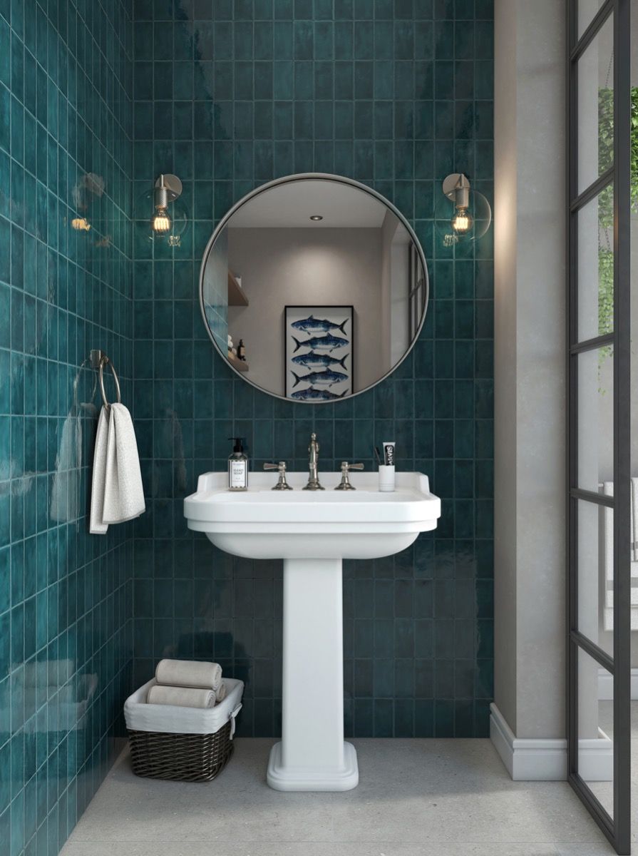 Bisentina Brick Cove 6.5x13cm | Teal Glazed Metro Wall Tile