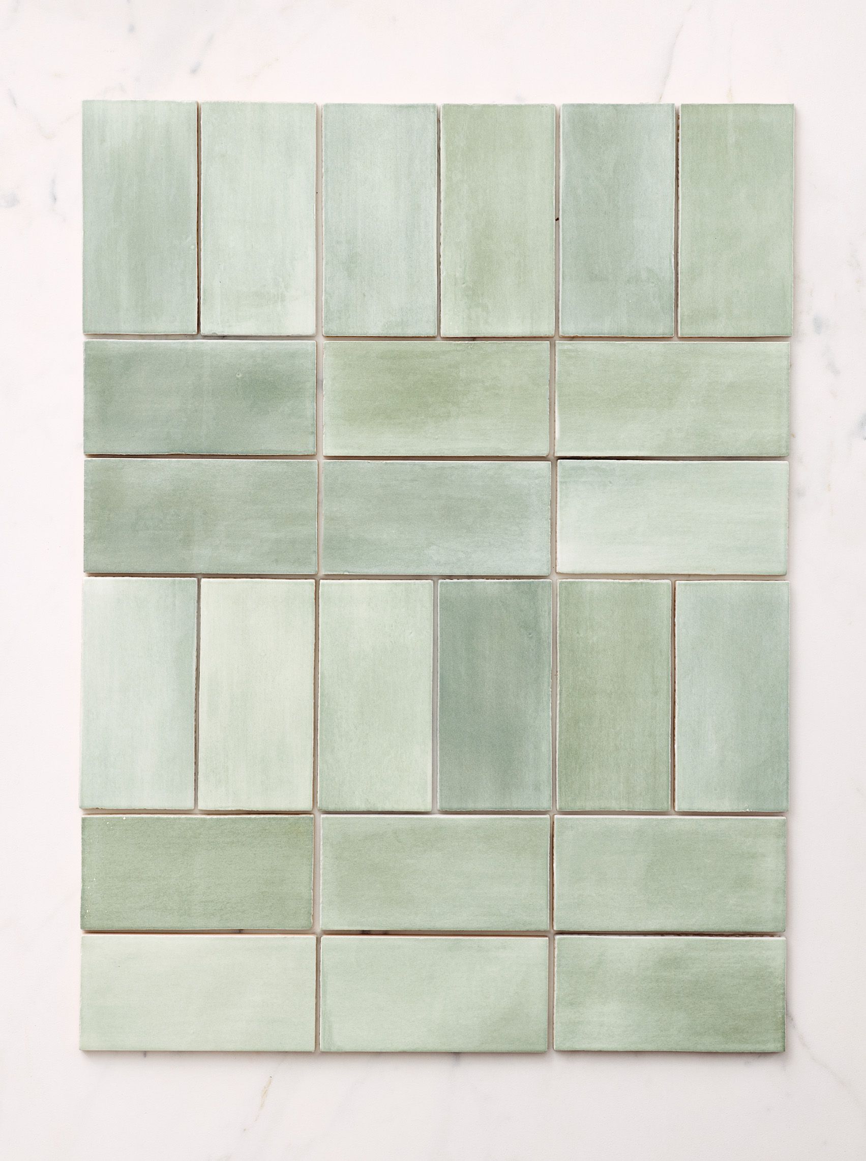 Bungalow 22 Lawn Green Small Brick | Green Glazed Metro Wall Tile