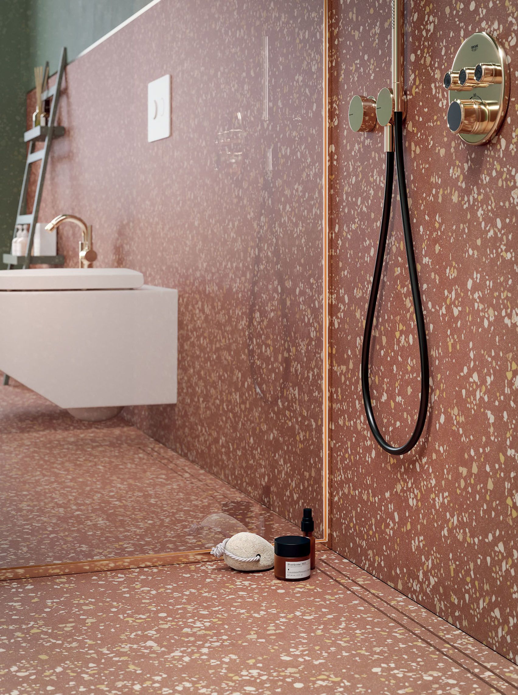 Cornucopia Rose 60x60cm | Terrazzo Effect Porcelain Tile