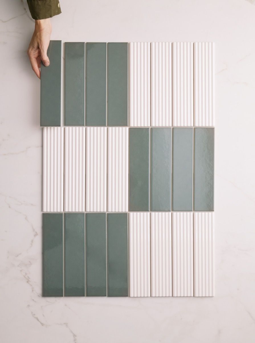 Corrugation Green | Glazed Brick Wall Tile
