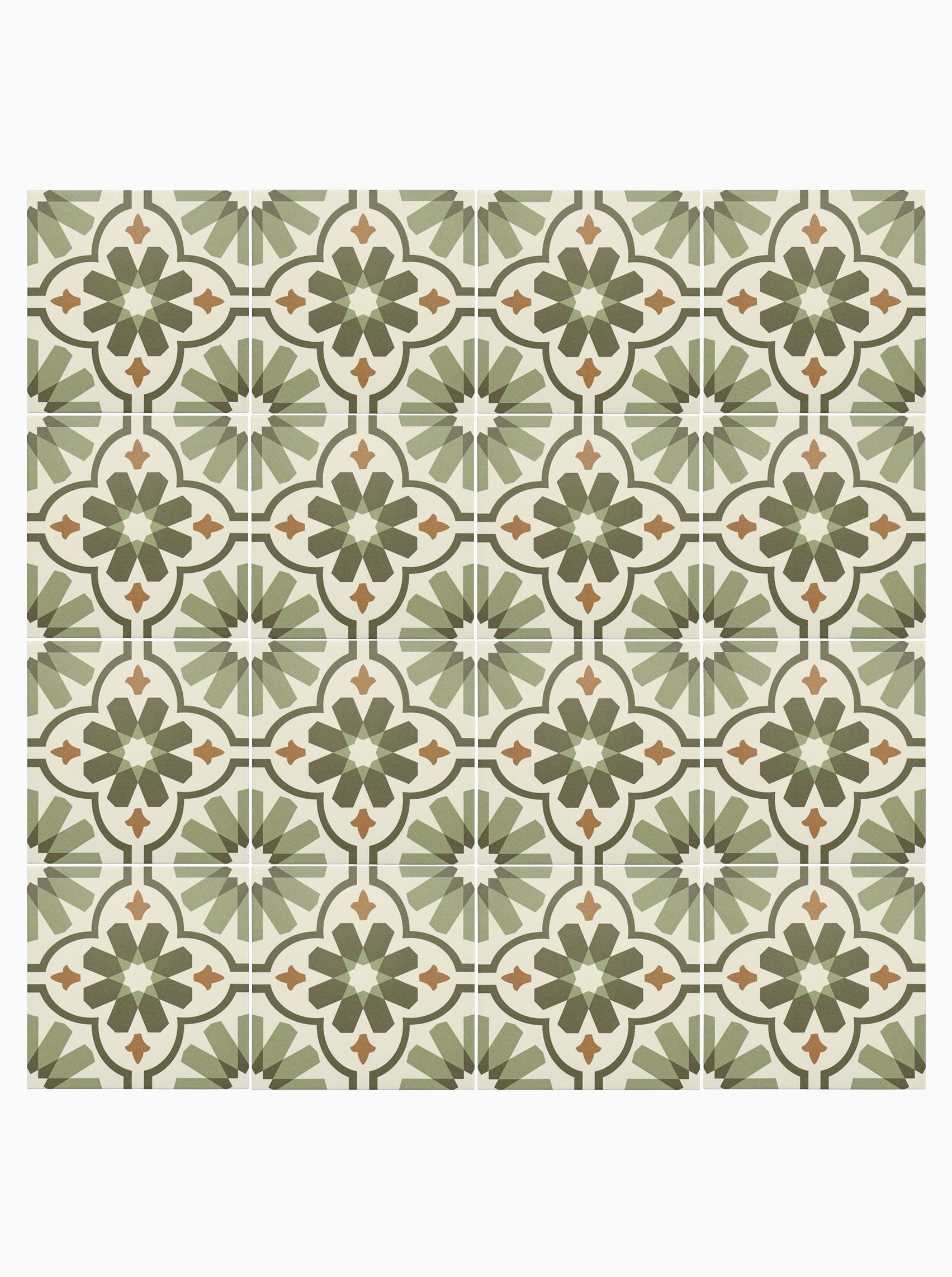 Discotheque Wonder | Green & Tan Patterned Porcelain Tile