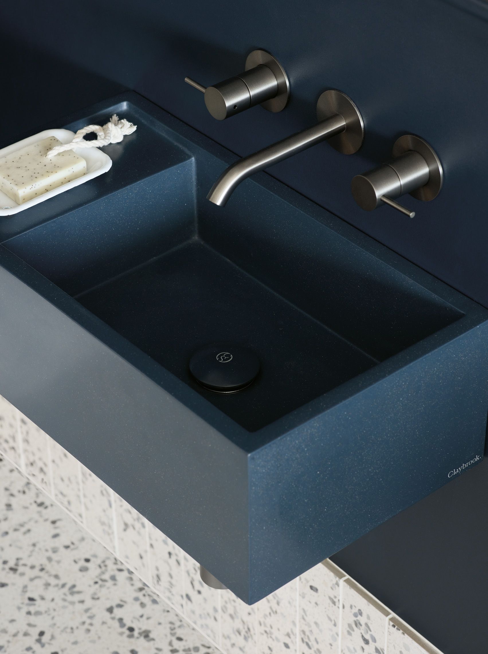 Hockley Brook Wall Mounted 3 Hole Basin Mixer