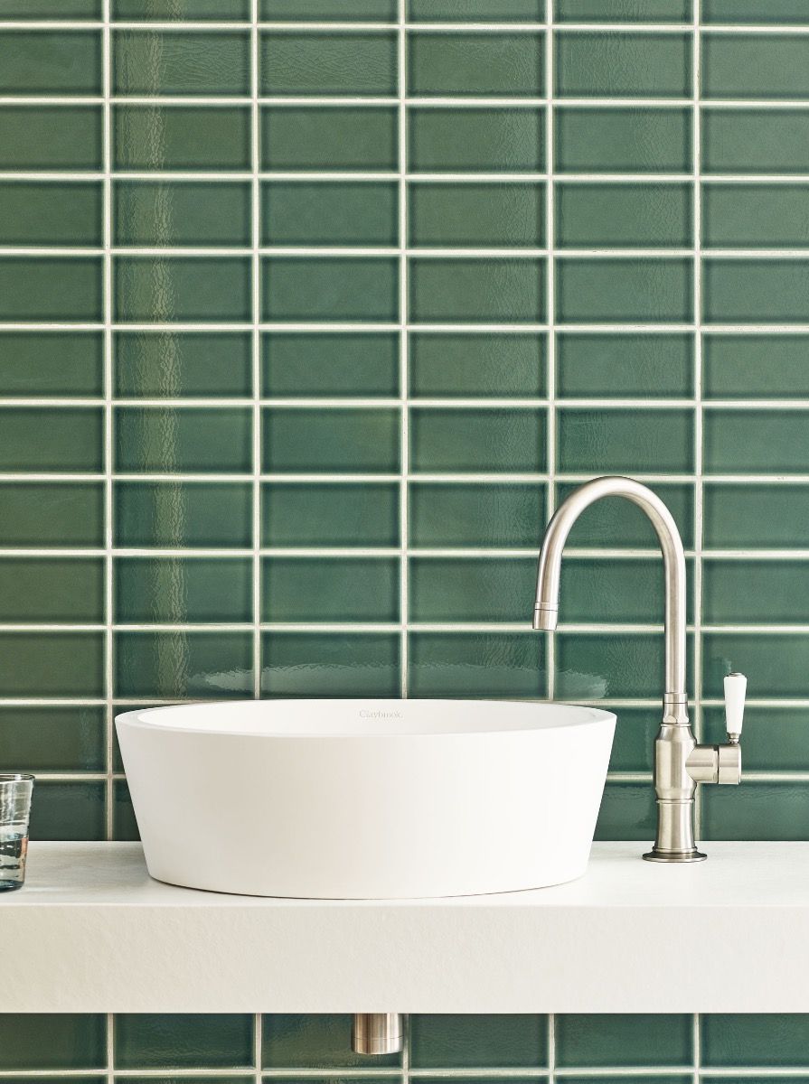Metro Deco Penn Station 7.5x15cm | Green Crackle Glazed Tile