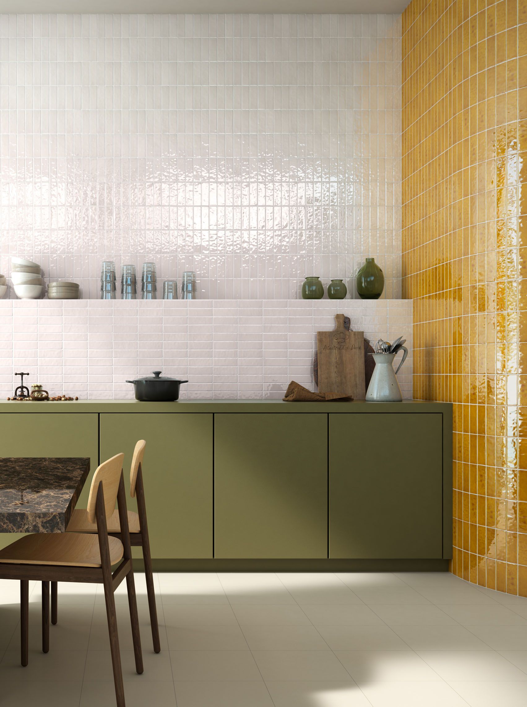 Monterey Mustard 5x15 | Yellow Glazed Metro Wall Tile
