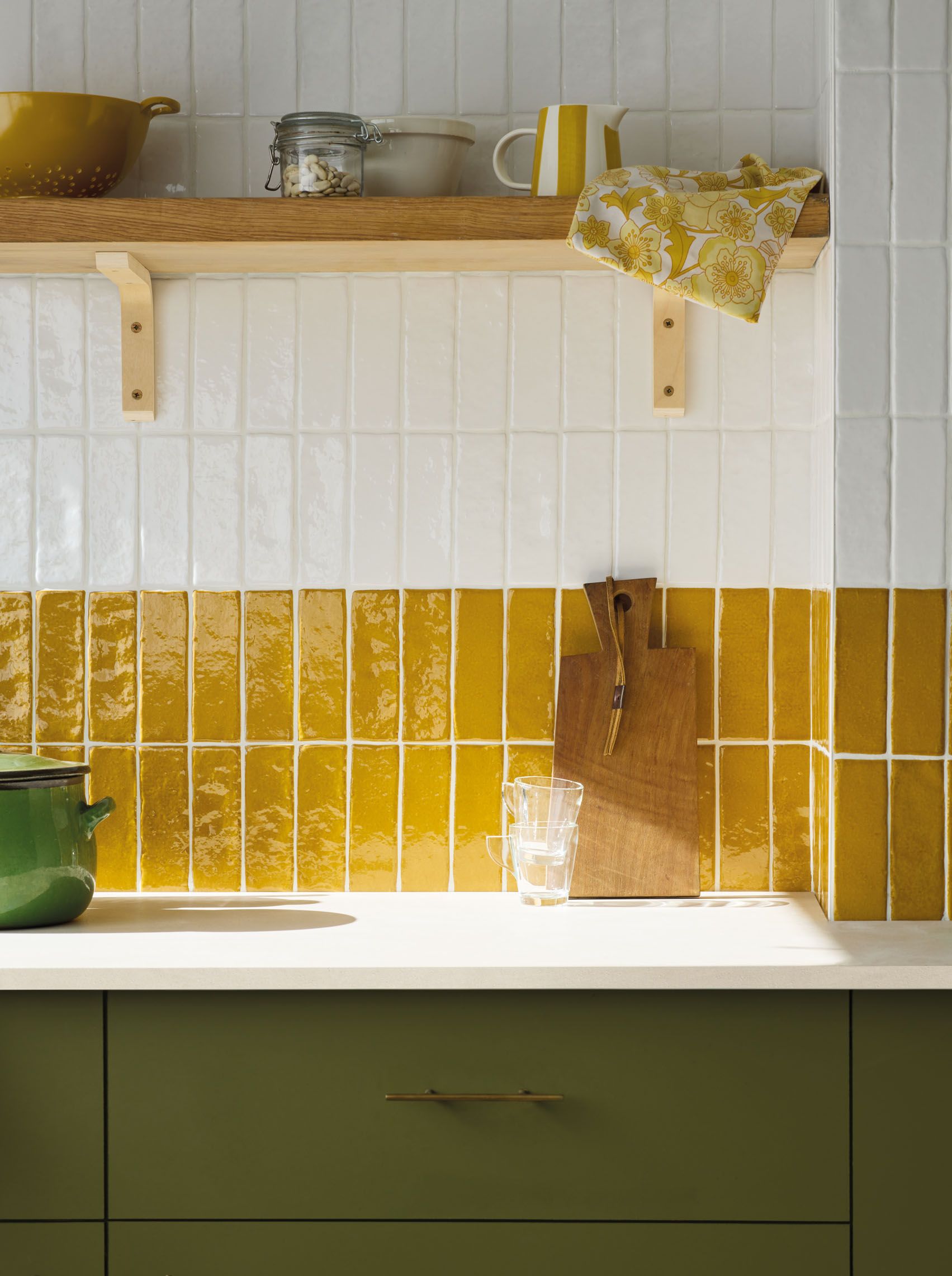 Monterey Mustard 5x15 | Yellow Glazed Metro Wall Tile